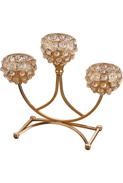 Beverly Kıvılcım Kristal Mumluk 3 Kollu (Yurt Dışından)