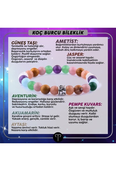 Osmanlı Doğaltaş Koç Burcu Doğal Taş Bileklik B091 Osmanlı Doğaltaş Koç Burcu Doğal Taş Bileklik B091