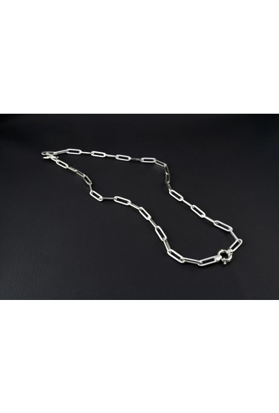 TUE Jewellery 925 Ayar Gümüş -Uzun Halka Zincir Kolye