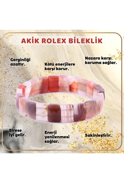 Osmanlı Doğaltaş Akik Doğal Taş Rolex Bileklik - B790 Osmanlı Doğaltaş Akik Doğal Taş Rolex Bileklik - B790