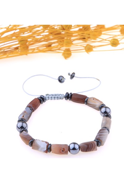 Osmanlı Doğaltaş Bostwana Akik-Trehartz-Hematit Bileklik Osmanlı Doğaltaş Bostwana Akik-Trehartz-Hematit Bileklik