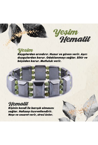 Osmanlı Doğaltaş Hematit - Yeşim Doğal Taş Rolex Bileklik 15 mm B758 Osmanlı Doğaltaş Hematit - Yeşim Doğal Taş Rolex Bileklik 15 mm B758