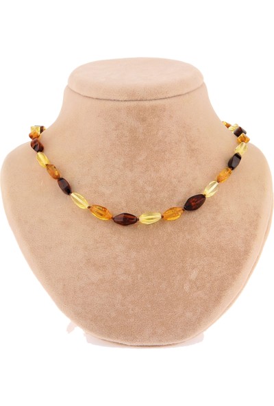 Osmanlı Doğaltaş Kehribar Kolye-Elena Model