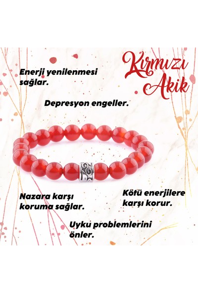 Osmanlı Doğaltaş Kırmızı Akik Doğal Taş Bileklik - 8 mm B773 Osmanlı Doğaltaş Kırmızı Akik Doğal Taş Bileklik - 8 mm B773