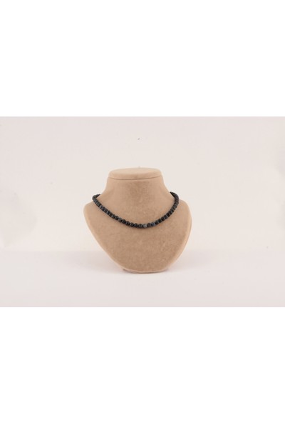 Osmanlı Doğaltaş Dumortierit 6mm Kolye (Düğümsüz)