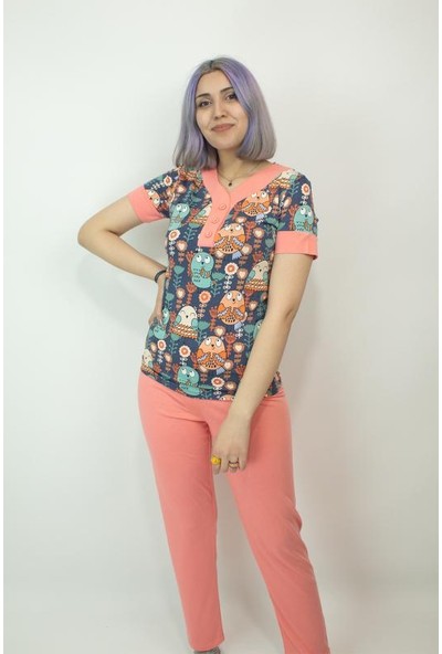 Maya Store Kadın Karakter Desenli Modal Kumaş Pijama Takımı Pembe Maya Store Kadın Karakter Desenli Modal Kumaş Pijama Takımı Pembe