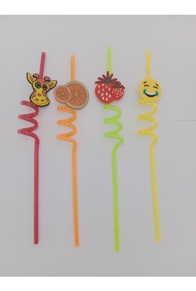 Leva House Dekoratif Figürlü Pipet 4'lü Pipet Leva House Dekoratif Figürlü Pipet 4'lü Pipet