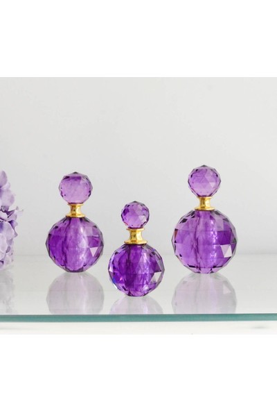 Mutfakfoni 3 Lü Mor Dekoratif Şişe Kolonya Şişesi