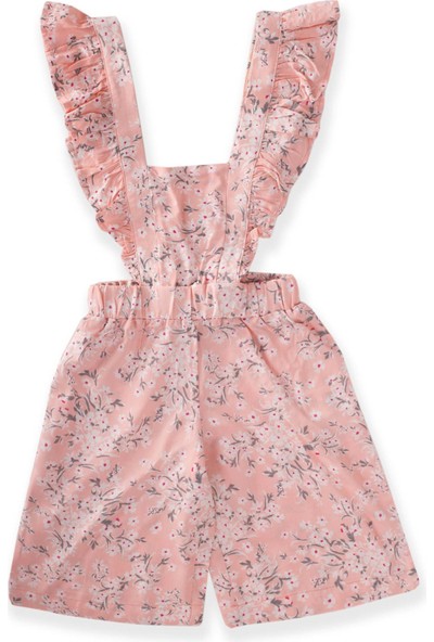 Cigit Viskon Kolu Fırfırlı Şort Tulum 2-6 Yaş Pembe Cigit Viskon Kolu Fırfırlı Şort Tulum 2-6 Yaş Pembe