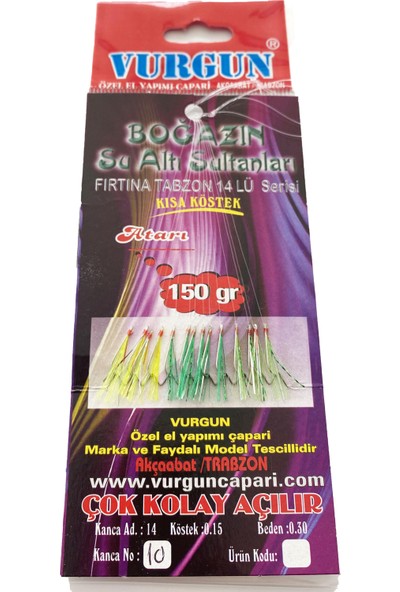 150GR Atarlı 3renk Trabzon 14LÜ Istavrit Çapari 150GR Atarlı 3renk Trabzon 14LÜ Istavrit Çapari