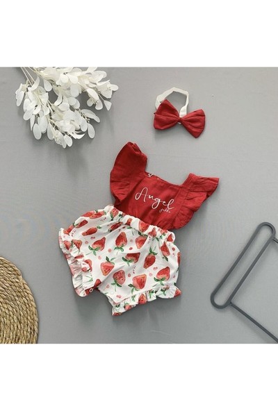 Bandanalı Kız Bebek Tulum