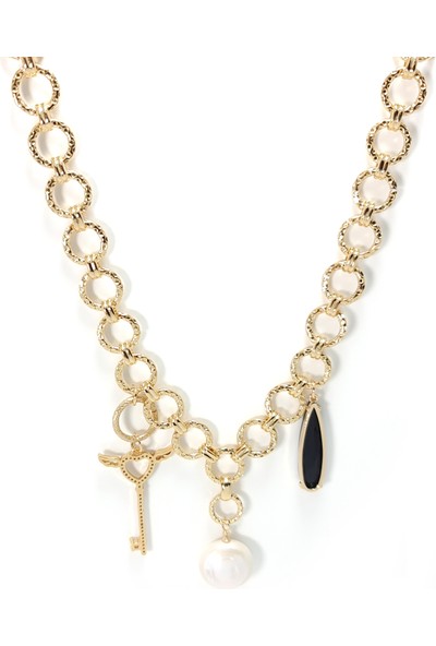 TUE Jewellery 14 Ayar Altın Kaplama Geniş Halka Kolye