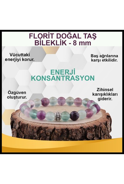 Osmanlı Doğaltaş Florit Doğal Taş Bileklik 8 mm - B858 Osmanlı Doğaltaş Florit Doğal Taş Bileklik 8 mm - B858