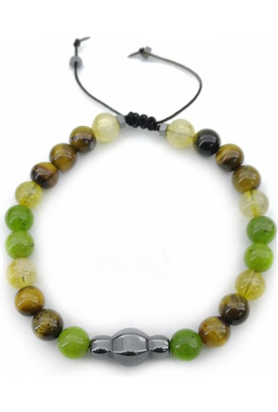 Osmanlı Doğaltaş Kaplan Gözü-Yeşim-Hematit-Sitrin Bileklik Osmanlı Doğaltaş Kaplan Gözü-Yeşim-Hematit-Sitrin Bileklik