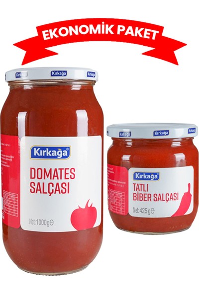 Kırkağa Domates Salçası 1000 gr + Biber Salçası 425 gr