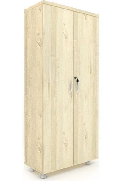 Elizza Büyük Boy Tam Kapak Kitaplık Dosya Dolabı Meşe - 80X38X188