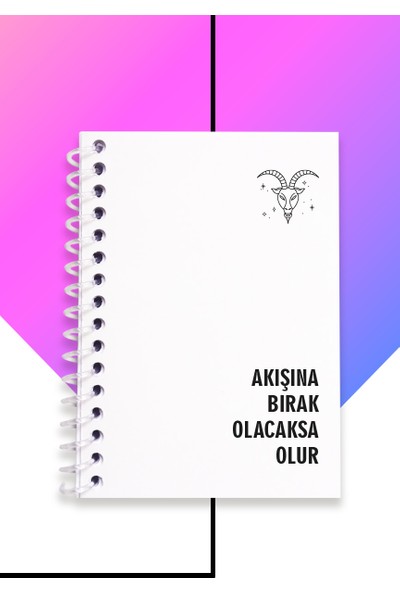 Evrem Yayıncılık Oğlak - Akışına Bırak Olacaksa Olur Not Defteri 10,5 x 14,8 cm Çizgisiz 120 Sayfa 60 Yaprak Evrem Yayıncılık Oğlak - Akışına Bırak Olacaksa Olur Not Defteri 10,5 x 14,8 cm Çizgisiz 120 Sayfa 60 Yaprak