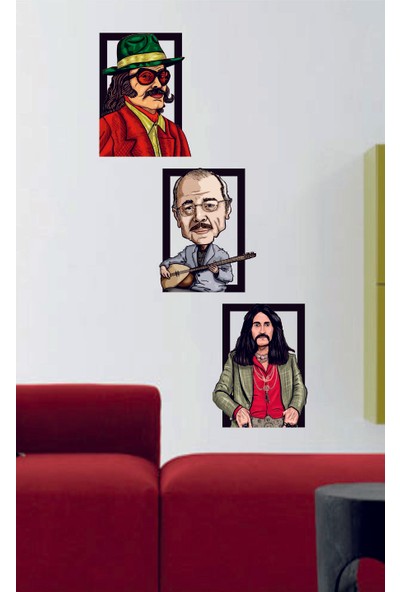 Kayra Hediyelik 3 Parça Retro Karikatür Mdf Tablo