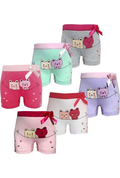 Modern Asır Kız Çocuk Iç Giyim Pamuklu Esnek Likralı Baskılı 6'lı Boxer Külot Modern Asır Kız Çocuk Iç Giyim Pamuklu Esnek Likralı Baskılı 6'lı Boxer Külot