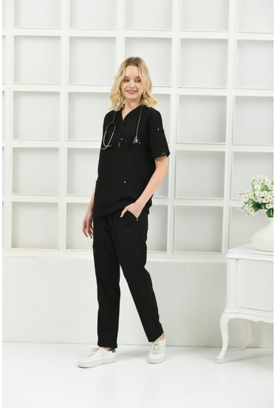 Jowarıya Üniforma Alpaka Kumaş Hemşire Doktor Forması Cerrahi Nöbet Takımı Unisex