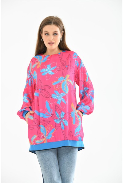 FTZ Women Bayan Ipek Saten Tunik Fujya