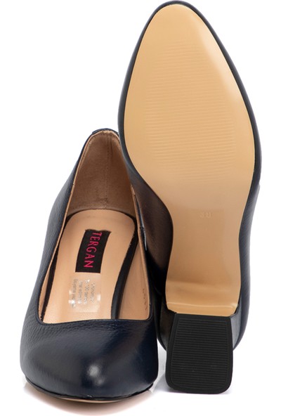 Tergan Lacivert Deri Kadın Ayakkabı 65664A38