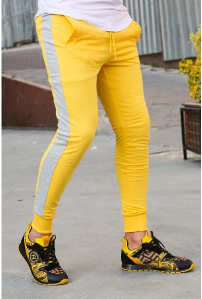 Madmext Yandan Şeritli Sarı Eşofman 2926 Madmext Yandan Şeritli Sarı Eşofman 2926