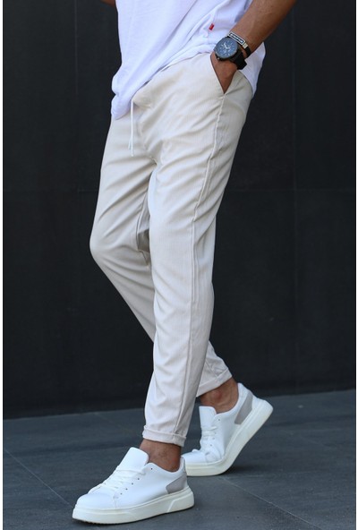 Madmext Bej Slim Fit Jogger Pantolon 5471