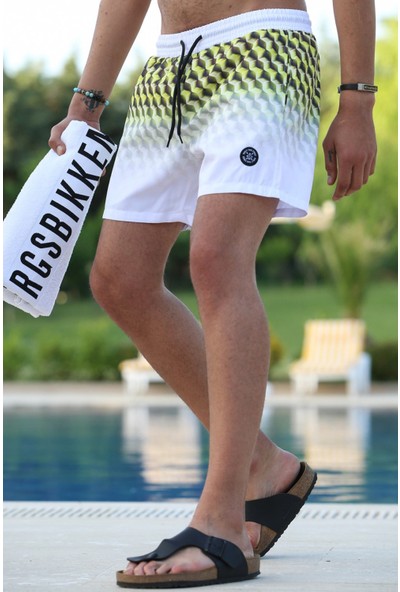 Madmext Sarı Basic Cepli Deniz Şortu 5778