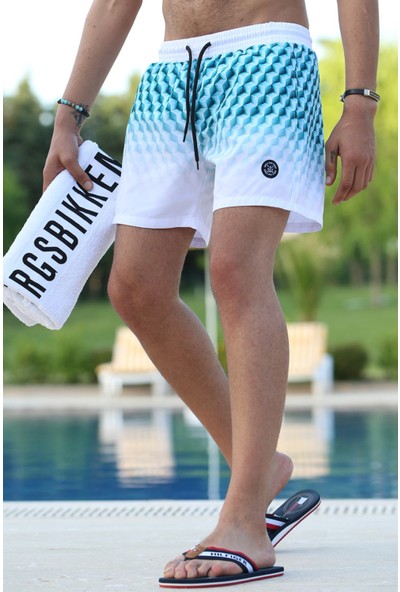 Madmext Yeşil Basic Cepli Deniz Şortu 5778