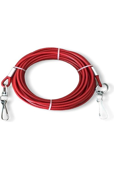 Lidersan Çelik 6 mm 6 M Köpek Bahçe Bağlama Halatı Dönerlii Lidersan Çelik 6 mm 6 M Köpek Bahçe Bağlama Halatı Dönerlii