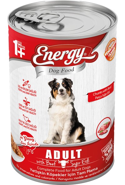 Pet Food Energy Dog Food Energy Sığır Etli Yetişkin Islak Köpek Maması 400 gr Pet Food Energy Dog Food Energy Sığır Etli Yetişkin Islak Köpek Maması 400 gr