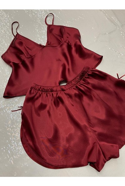 İncentive Kadın Saten Şortlu Gecelik Takım