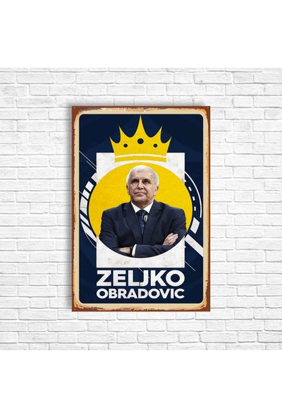 Trend Poster Fenerbahçe Obradovic Retro Ahşap Poster