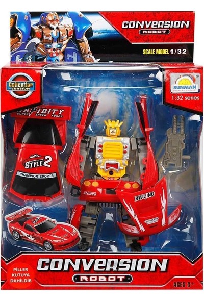 Sunman 81234 Sunman, 1:32 Sesli ve Işıklı Dönüşebilen Robot Sunman 81234 Sunman, 1:32 Sesli ve Işıklı Dönüşebilen Robot