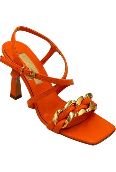 Duygushoesbag Kadın Bileği Saran Kırışık Cilt Sandalet