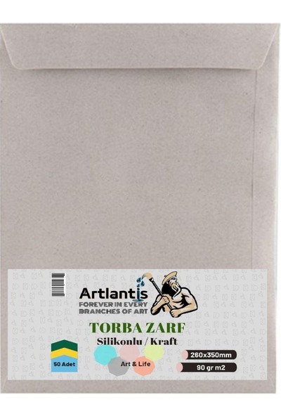 Artlantis Torba Zarf 26X35 cm Kraft 90 gr Silikonlu 50'li 1 Paket Artlantis 260*350 mm Torba Zarf Kraft 50 Li 1 Paket Artlantis Torba Zarf 26X35 cm Kraft 90 gr Silikonlu 50'li 1 Paket Artlantis 260*350 mm Torba Zarf Kraft 50 Li 1 Paket