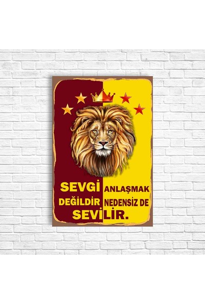 Trend Poster Galatasaray Retro Ahşap Poster
