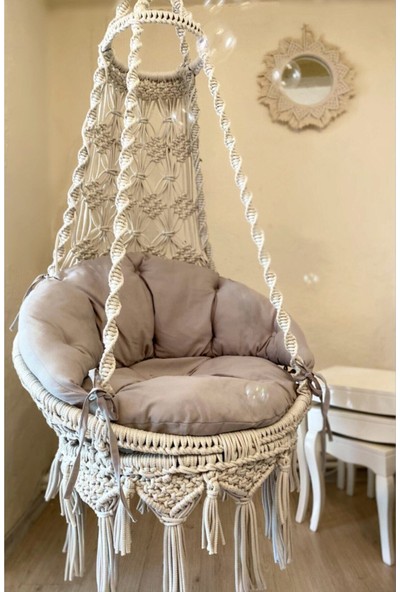 Woodshut Tek Kişilik Makrome El Örgüsü Salıncak