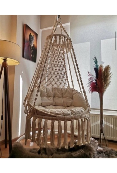 Woodshut Tek Kişilik Makrome El Örgüsü Salıncak