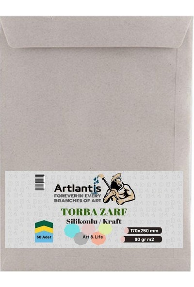 Artlantis Torba Zarf 17X25 cm Kraft 90 gr Silikonlu 50'li 1 Paket Artlantis 170*250 mm Torba Zarf Kraft 50 Li 1 Paket Artlantis Torba Zarf 17X25 cm Kraft 90 gr Silikonlu 50'li 1 Paket Artlantis 170*250 mm Torba Zarf Kraft 50 Li 1 Paket