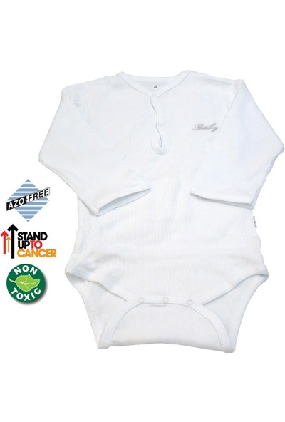 Sema Baby Uzun Kol Kaşkorse Badi (Body) - Beyaz 6-12 Ay Sema Baby Uzun Kol Kaşkorse Badi (Body) - Beyaz 6-12 Ay