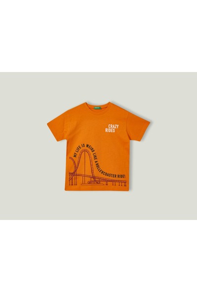 Benetton Grafik Desen Baskılı Tshirt
