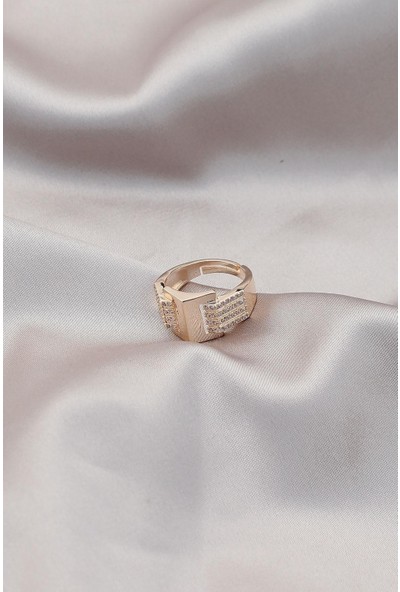 Shoecide Yeni Sezon Zirkon Taşlı Geometrik Ayarlamalı Yüzük