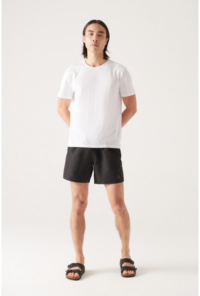 AVVA Düz Deniz Şortu_siyah