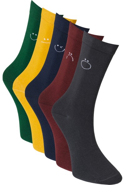 Desenli Bordo Lacivert Pamuklu Casual Çorap Desenli Bordo Lacivert Pamuklu Casual Çorap