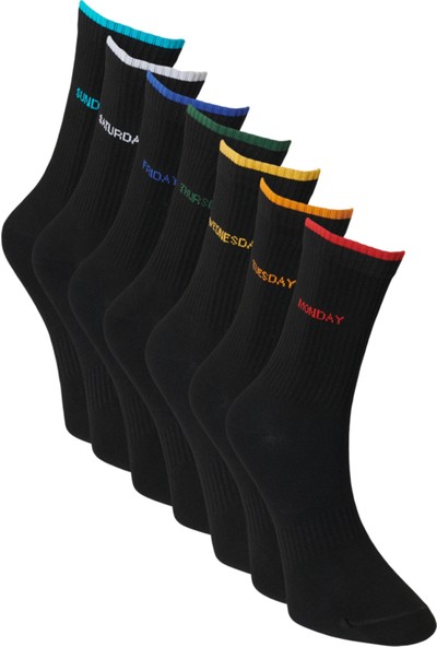 Desenli Siyah Casual Çorap