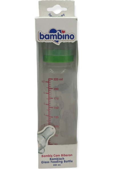 Berlin Shop Bambino Bambiş Kiraz Uçlu Cam Biberon 225 ml - Yeşil Berlin Shop Bambino Bambiş Kiraz Uçlu Cam Biberon 225 ml - Yeşil