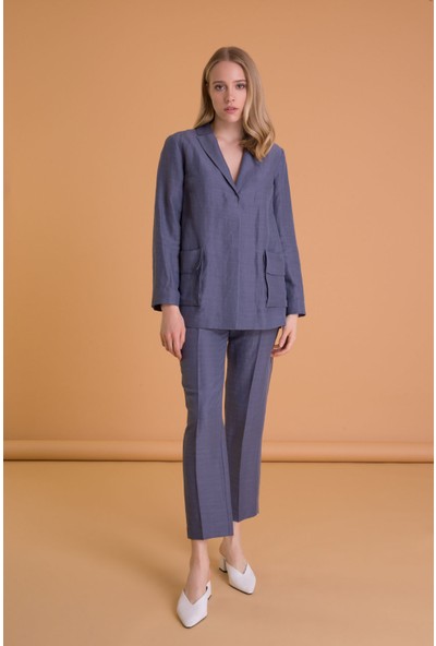 GIZIA Kemerli Cep Detaylı Safari Ceket