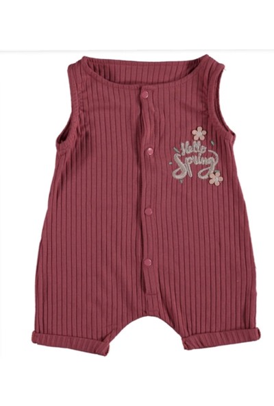 Deren Kids Papatya Baskılı Likralı Kız Bebek Tulum